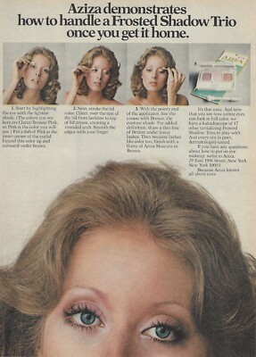 1973 Aziza Frosted Shadow Cosmetics Makeup vintage print ad 70's ...