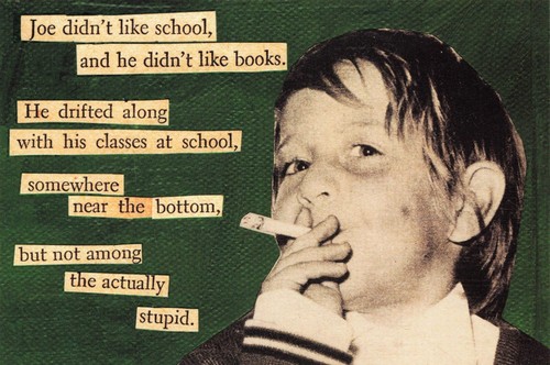 Boy Smoking Joe Didn't Like School Drifted Along Comic Postcard ...