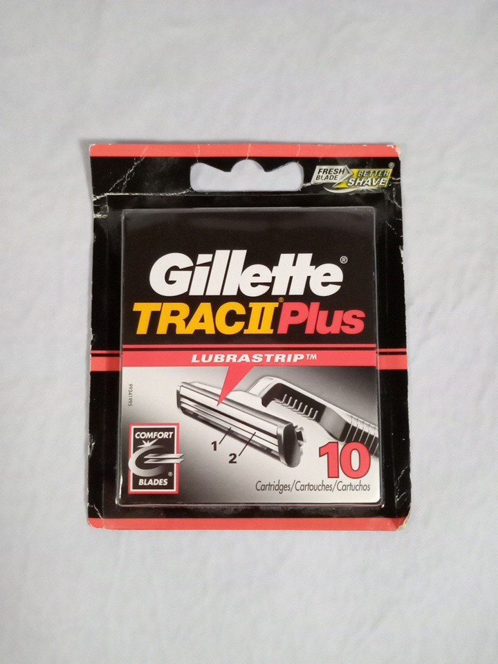 NIB Gillette Trac 2 Plus Lubrastrip, 10 Twin Blade Cartridges, Fits All ...