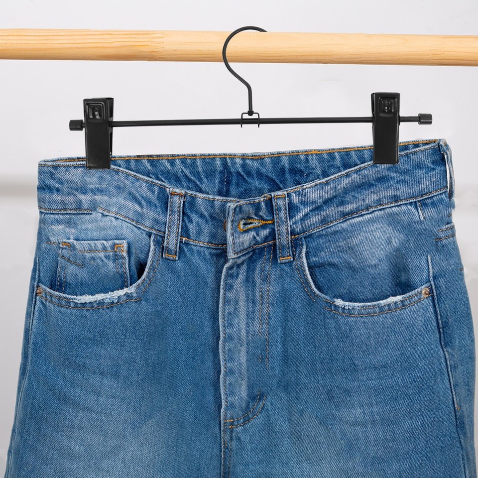 10 Pcs Clothes Hangers with Clips Trouser Heavy Duty Pants for Skirts ...
