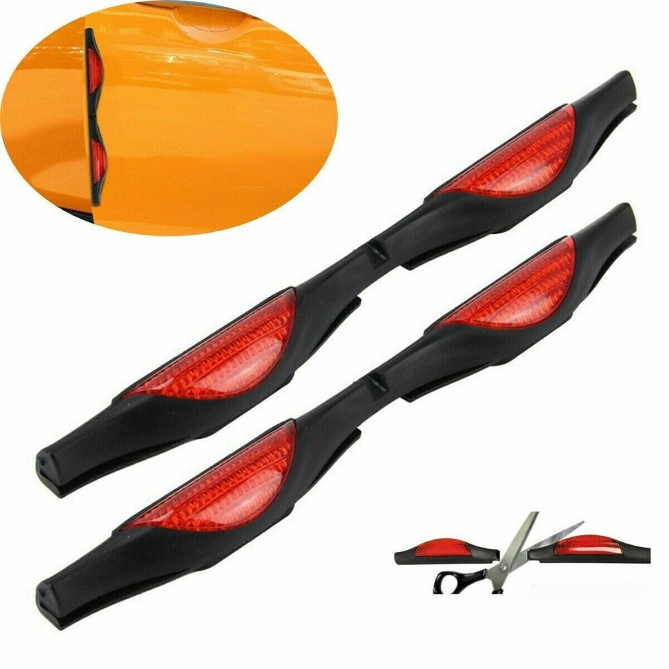2*-Car Door Edge Red Reflectors Protector Guard Reflective Anti ...