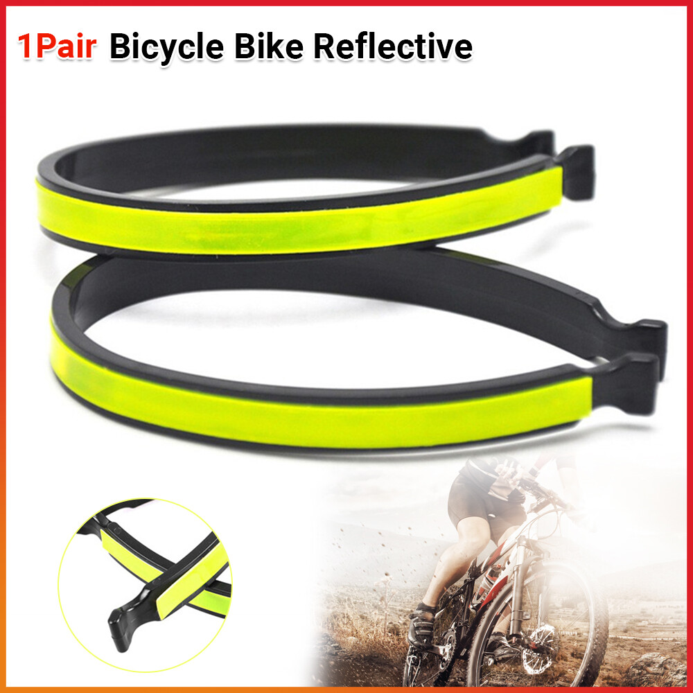 NEW UK Pair Clips Silverline Trouser Cycling Bicycle Bike Reflective ...