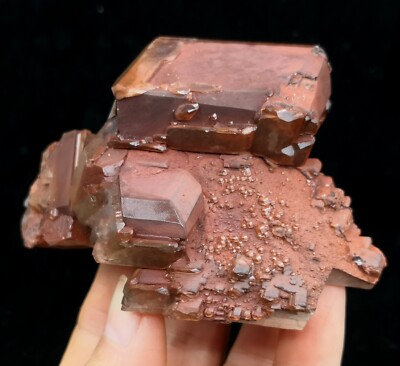 Clear Calcite on Chocolate color Calcite 85mm 170g, Natural Mineral ...