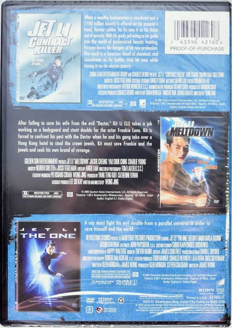 Jet Li Action Classics Unleashed 2 DVD Set The One Meltdown Contract ...