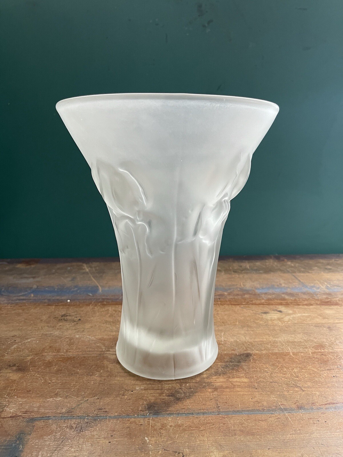 Vintage Art Deco Satin Weil Barolac Glass Josef Inwald IRIS Flower Vase ...