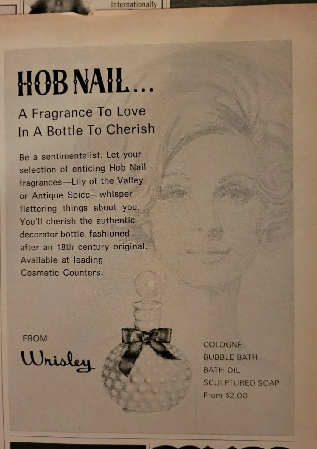 1968 Wrisley Hobnail Bottle Cologne Bath Oil Bubble Bath Soap Vintage ...