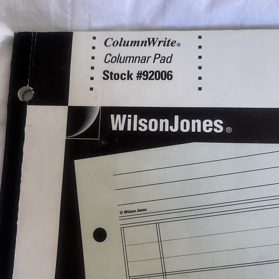 Wilson Jones Columnar Pad 4 Column 47 Pages 11" X 8.5" Stock #92004 ...