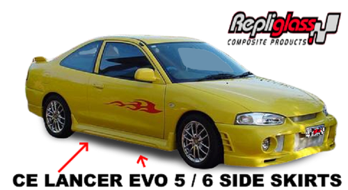 SIDE SKIRTS compatible for MITSUBISHI LANCER CE COUPE EVO 5 EVO 6 STYLE ...