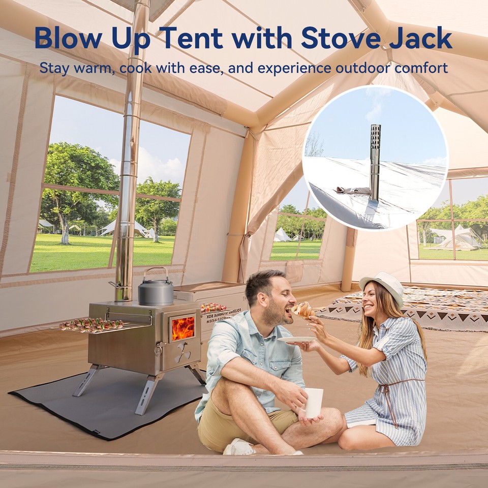 2 Room Inflatable Tents for Camping Blow Up Tent with Canopy & Pump for ...