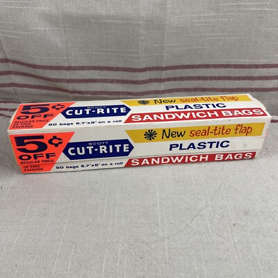 Vintage 1965 Scott Cut-Rite Plastic Sandwich Bags Nice Condition | eBay