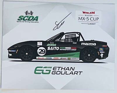 2025 Signed Ethan Goulart Hero Card Mazda MX-5 Cup Racing IMSA Rolex 24 ...