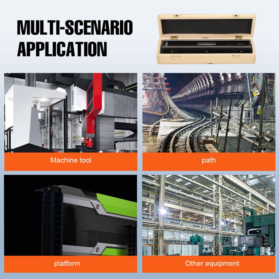 12 Inch Master Precision Level with Wooden Box Accuracy 0.0002/10 Strip ...