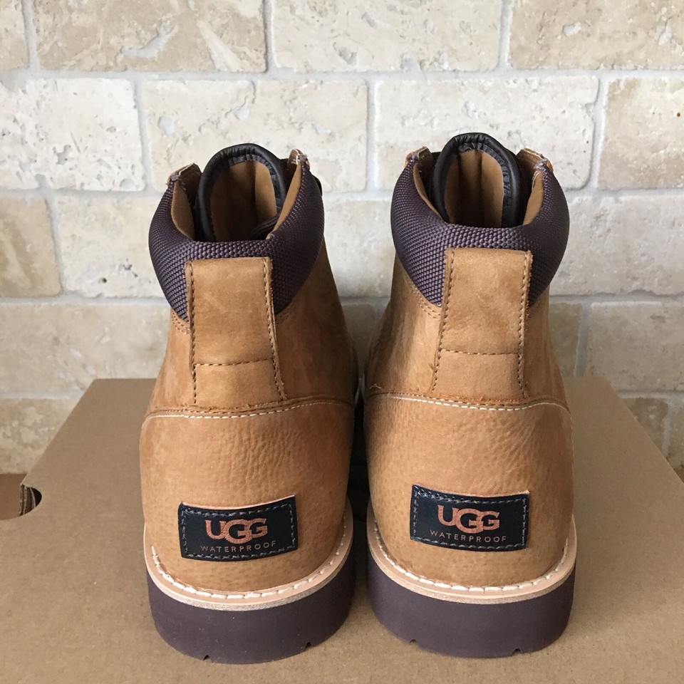 UGG SETON TL CHESTNUT WATERPROOF LEATHER FUR WORK SNOW BOOTS SHOES SIZE ...