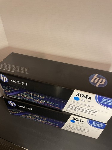 2 Pack HP 304A CC531A Cyan Toner Genuine OEM New | eBay