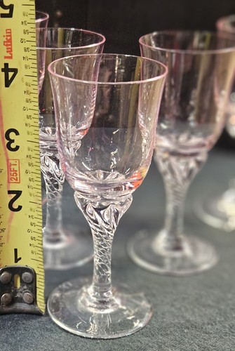 5 Sasaki Pink Crystal Coronation Cordial Glasses | eBay