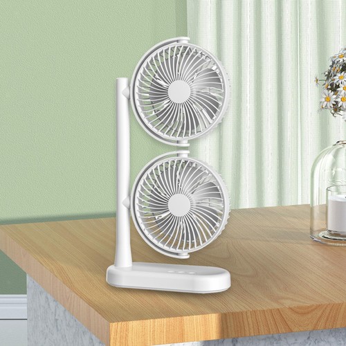 Double Head Table Fan Lightweight Electric Fan Desk Fan for Dorm Office ...