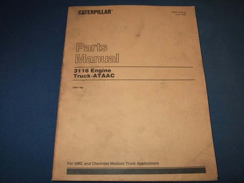 Cat Caterpillar 3116 Diable Moteur Ataac Pièces Livre Manuel S/N 7SF1 ...