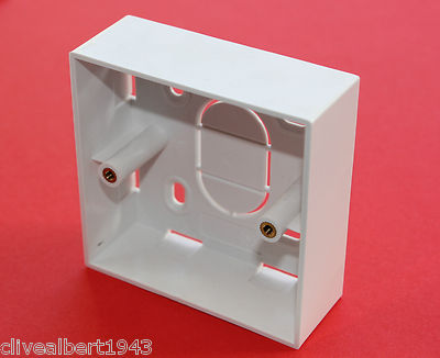 1 x Single Gang Backing Box in White 32mm Depth ABS Plastic "Brand New ...