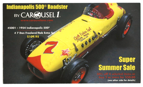 Don Freeland 1954 Indianapolis Indy 500 Racing Carousel 1 Die Cast Ad ...