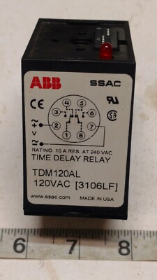 ABB SSAC DIGI-SET TIME DELAY RELAY 8 PIN 120/240 VAC 10 AMP TDBL120AL ...