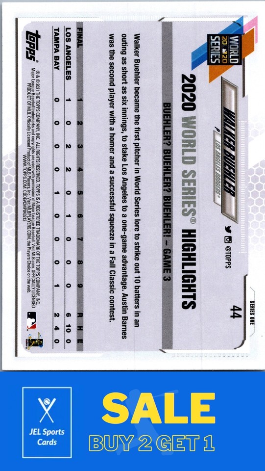 2021 Topps #44 Walker Buehler | eBay