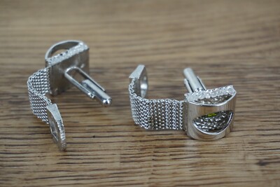 Swank Silver toned wrap around cufflinks | eBay