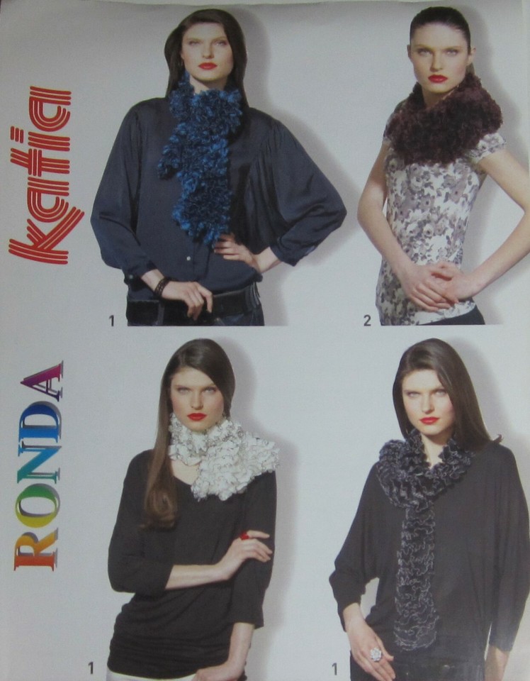 100gm skein Katia RONDA Knitting Yarn with Scarf & Snood Patterns #208 ...