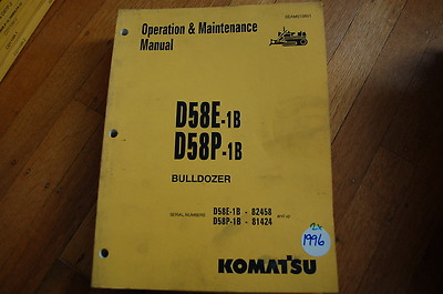 KOMATSU D58 Tractor Dozer Crawler Owner Operator Operation Manual book ...
