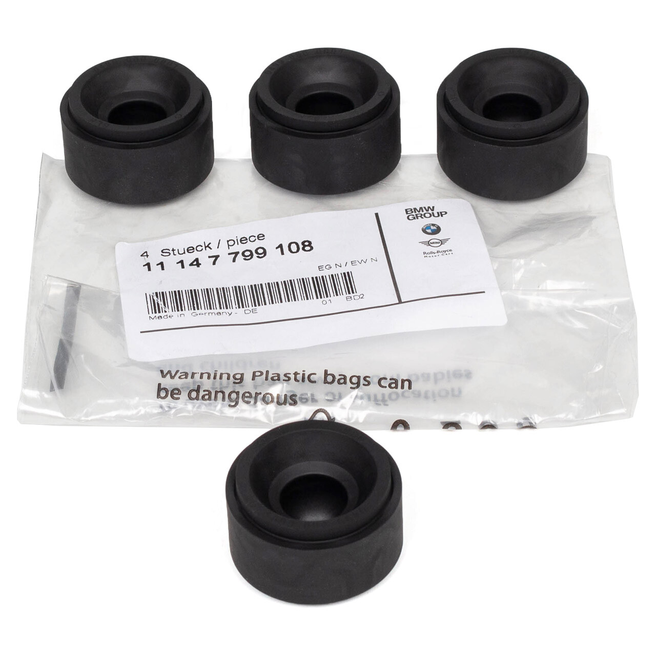 4x ORIGINAL BMW Gummilager Motorabdeckung 1er 2er 3er 4er 5er 6er ...