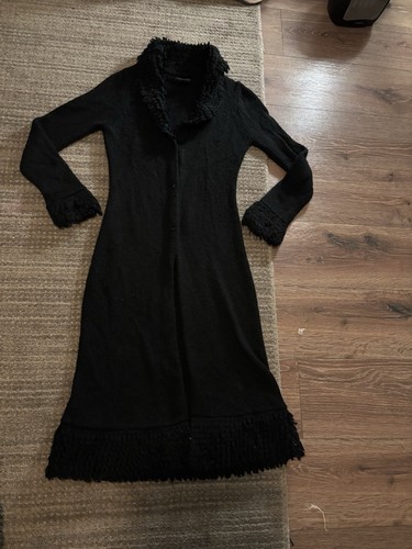 Y2K Pretty Angel Goth Black Ruffled Duster Cardigan Whimsigoth Sz M ...