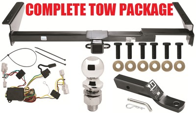 COMPLETE TRAILER RECEIVER TOW HITCH PACKAGE W/ WIRING KIT + BALLMOUNT ...