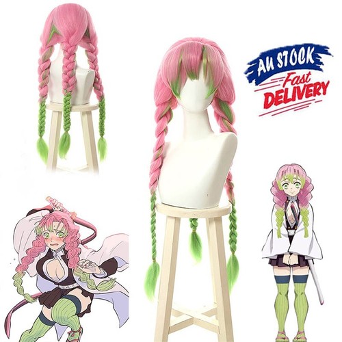 Anime Demon Slayer Kanroji Mitsuri Wig Cosplay Hair Braid Costume Wig ...