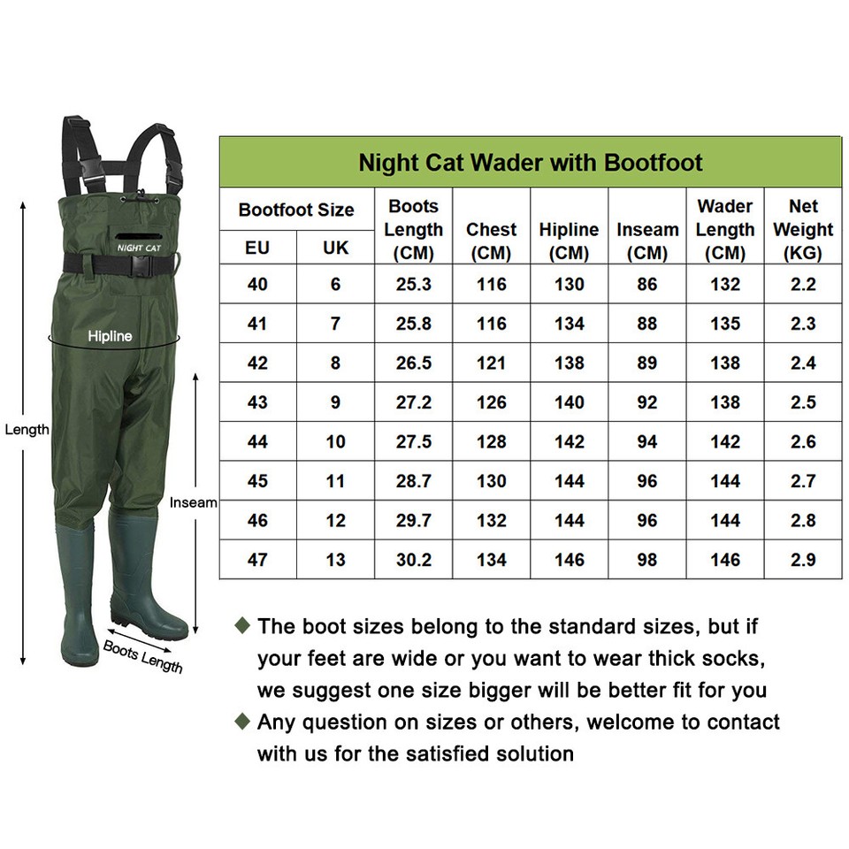Waiters Fishing Waders Waterproof Overall Chest Waders With Wading ...
