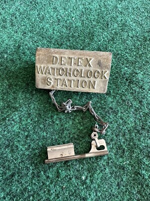 Vintage Detex Watchclock Station Metal Box with Key on Chain | eBay