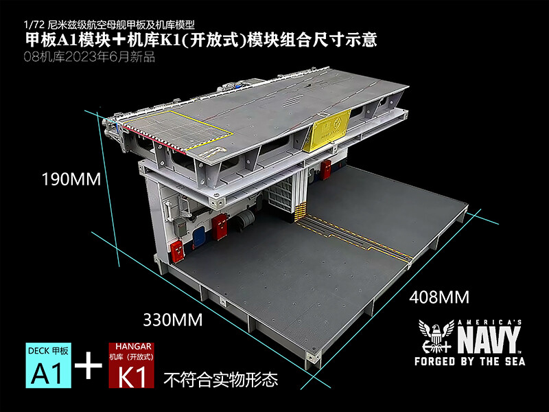 1/72 Nimitz Aircraft Carrier Hangar Model Carrier Deck Model(Excluding ...