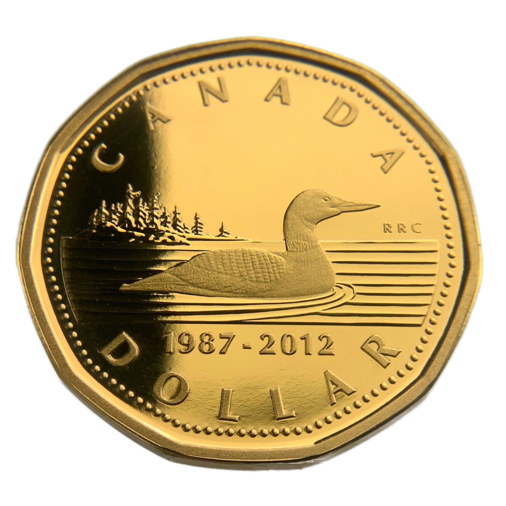 Canada 1987 - 2012 Loonie 25th Anniversary - Fine Silver Proof Loonie ...