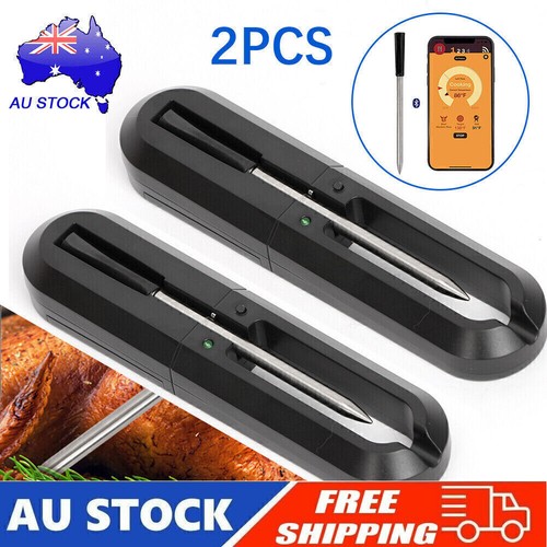 1/2x Wireless BBQ Meat Thermometer Dual Sensors Food Steak Oven Grill ...