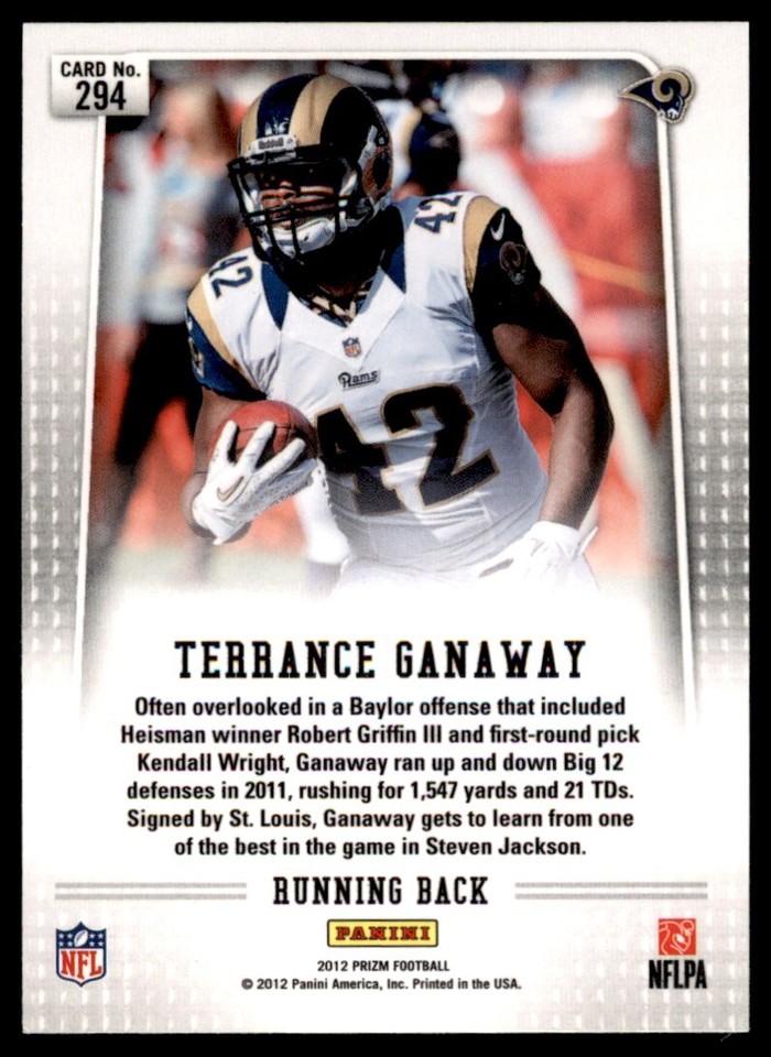 2012 Panini Prizm Terrance Ganaway Rookie St. Louis Rams #294 | eBay