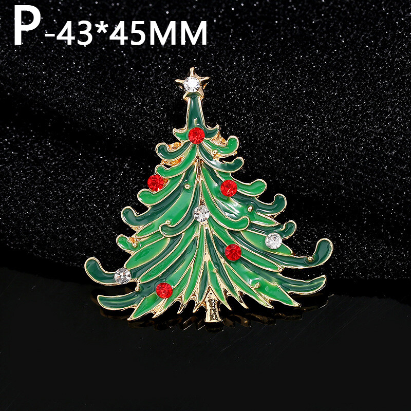 Christmas Crystal Rhinestone Brooch Pin Santa Claus Xmas Tree Brooch ...