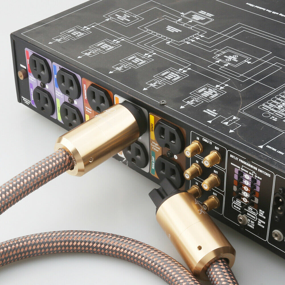 HIGH End EU Schuko Netzstrom CD Verstärker Amp HI FI AC Netzkabel Power ...