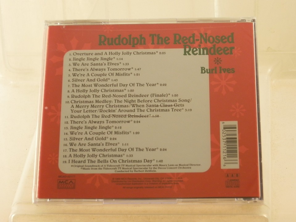 Rudolph the Red-Nosed Reindeer by Burl Ives (CD, 1995) Christmas SEALED ...