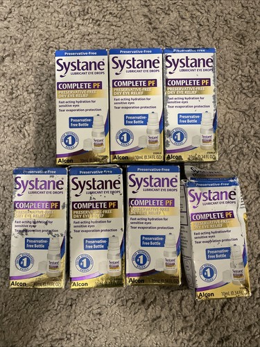 LOT 7 Systane Complete PF Preservative Free Eye Drops 10mL Each Exp 9/ ...