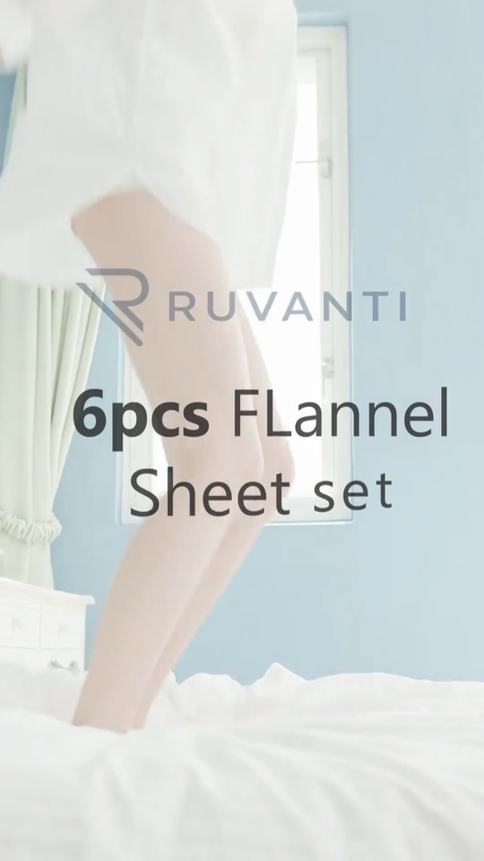 6 Piece 100% Cotton Flannel Sheet Set Deep Pockets Breathable 170 GSM ...