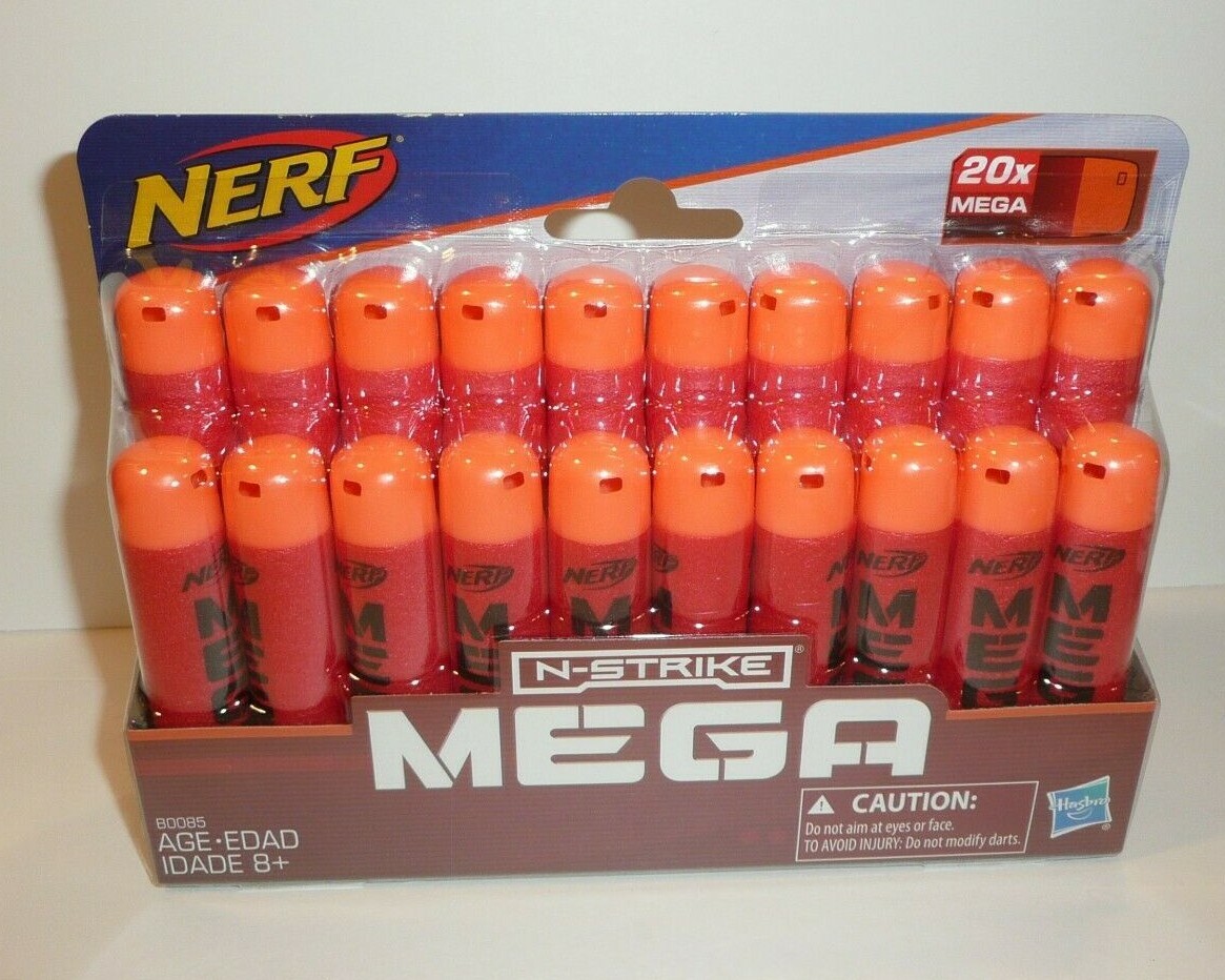Nerf N-Strike MEGA Darts Ammo Replacement 20 Darts NStrike Red Orange ...