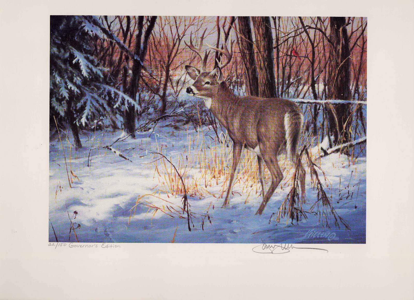 ILLINOIS #1 1993 STATE HABITAT STAMP PRINT GOVERNORS ED Stamp signed ...