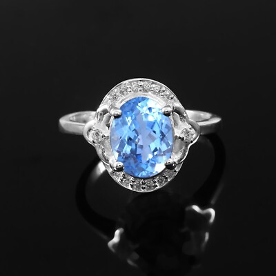 Flawless Fine Blue Spinel Gemstone 925 Sterling Silver Handmade Wedding ...