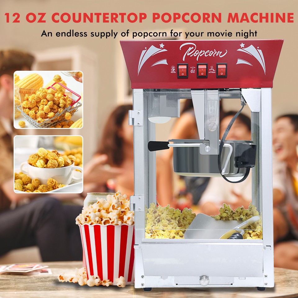 Movie Theater Commercial Countertop Popcorn Machine Popper Maker 16/12 ...