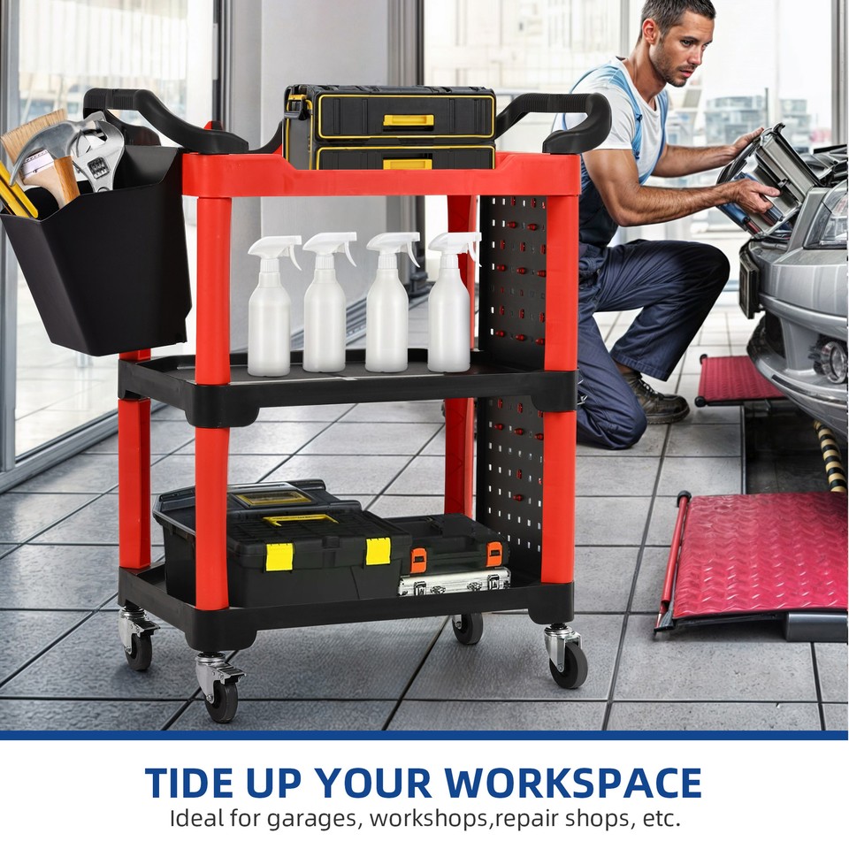 Auto Detailing Cart Car Wash Tool Organizer Utility Trolley w/ wheels ...