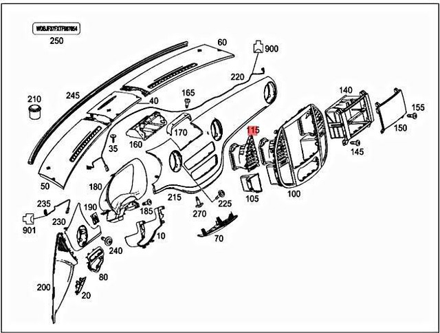 MERCEDES OEM Dash Air Vent-ac A/c Heater Duct Outlet Louvre Right ...