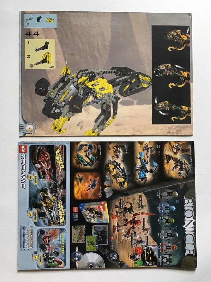Lego Bionicle Technic Muaka & Kane-Ra 8538 Instruction Manual Booklets ...